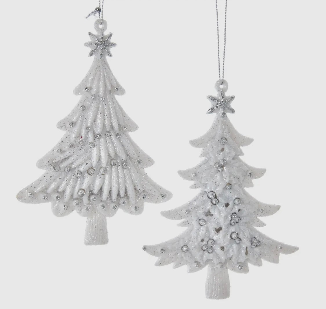 White/Silver Glitter Tree Ornament Set – The Christmas Junkie